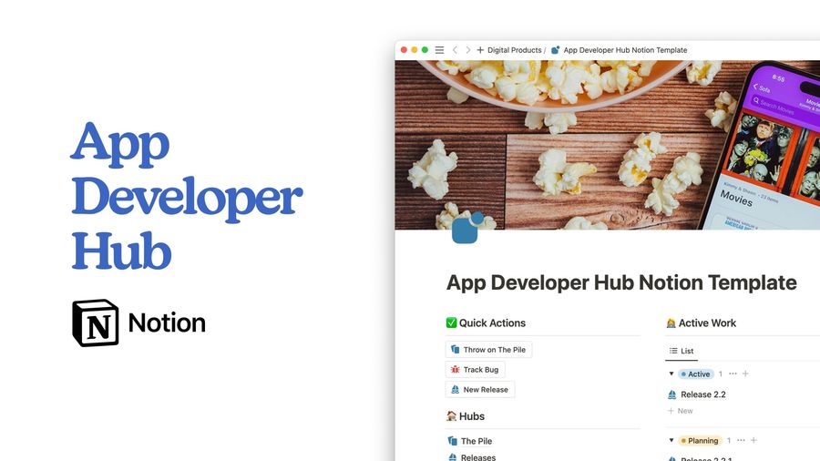 App Developer Hub Notion Template - Shawn Hickman